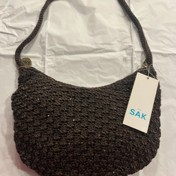 The Sak | Bags | The Sak Crochet Purse Coffee Color With Mini Sequins ...